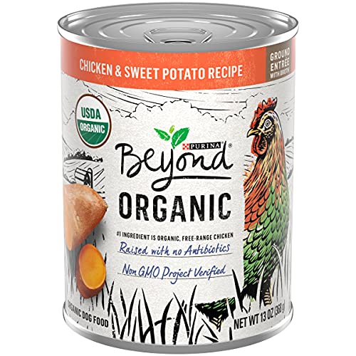 Purina Beyond Organic Wet Dog Food, Organic Chicken & Sweet Potato Adult Recipe Ground Entrée With Broth - (12) 13 oz. Cans