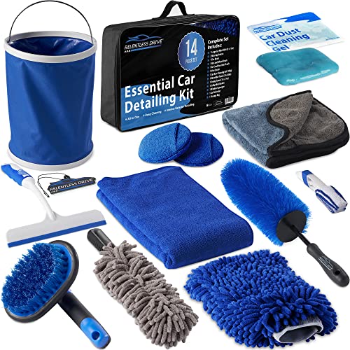 Relentless Drive Ultimate Car Wash Kit - Car Detailing & Car Cleaning Kit - Car Wash Supplies Built for The Perfect Car Wash - Complete Car Wash Kit with Bucket