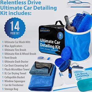 Relentless Drive Ultimate Car Wash Kit - Car Detailing & Car Cleaning Kit - Car Wash Supplies Built for The Perfect Car Wash - Complete Car Wash Kit with Bucket