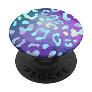 rainbow leopard cheetah teal purple polygon popsockets swappable popgrip