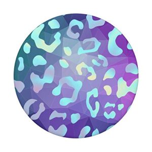 Rainbow Leopard Cheetah Teal Purple Polygon PopSockets Swappable PopGrip