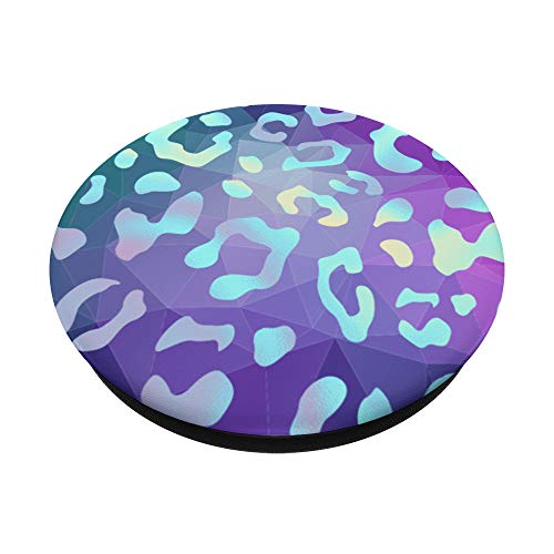 Rainbow Leopard Cheetah Teal Purple Polygon PopSockets Swappable PopGrip