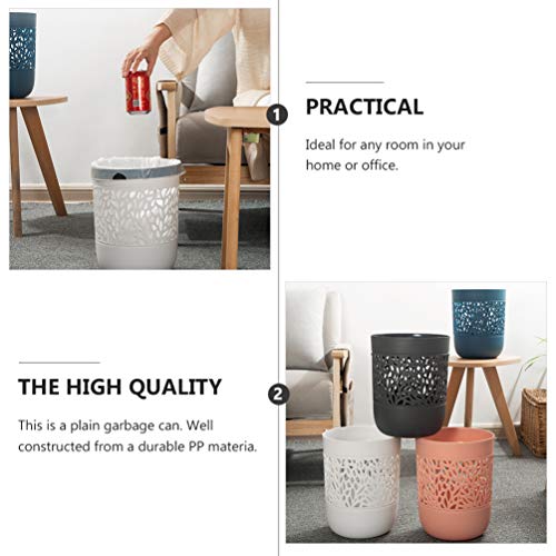 YARNOW Bathroom Trash Can Round Plastic Small Trash Can Wastebasket Garbage Storage Bin for Office Bathrooms Powder Rooms Kitchens Supplies 16L