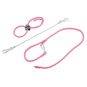 SALUTUYA Small Animal Harness Leash, Squirrel Traction Rope Adjustable Hamster Harness Lightweight for Sugar Glider Squirrel Hedgehog(Pink)