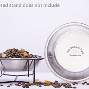 BiteKing Stainless Steel Cat Bowls, Whisker Fatigue Relief Cat Food Dish, Metal Shallow Wide Large Replacement Plate for Dog and Pet, Ideal for Raised Elevated Pet Feeding Station Stand