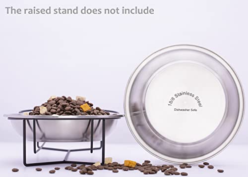 BiteKing Stainless Steel Cat Bowls, Whisker Fatigue Relief Cat Food Dish, Metal Shallow Wide Large Replacement Plate for Dog and Pet, Ideal for Raised Elevated Pet Feeding Station Stand