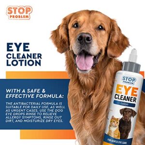 All Pets Eye Wash Drops for Relieve Pink Eye, Allergies Symptoms, Infections & Runny, Dry Eyes - Pain-Free Treatment Helps Prevent Abrasions, Irritations & Conjunctivitis