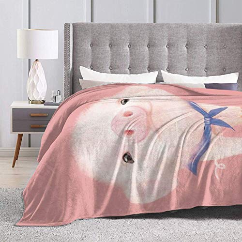 Cute Pink Piggy Pig Soft Throw Blanket All Season Microplush Warm Blankets Lightweight Tufted Fuzzy Flannel Fleece Throws Blanket for Bed Sofa Couch 60"x50"