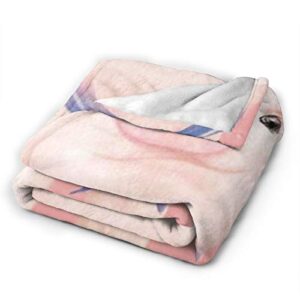 Cute Pink Piggy Pig Soft Throw Blanket All Season Microplush Warm Blankets Lightweight Tufted Fuzzy Flannel Fleece Throws Blanket for Bed Sofa Couch 60"x50"