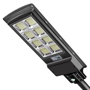 kinghe solar street lights outdoor - 500w commercial parking lot light dusk to dawn super bright led street lighting solar powered with motion sensor, ip65 waterproof,yt200-2