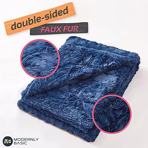 Faux Fur Throw Blanket for Bed, Sofa and Couch - Luxury Double Sided Soft Blanket - Fuzzy Blankets & Throws Warm Blanket - Cozy Blanket – 50 x 65 Inches