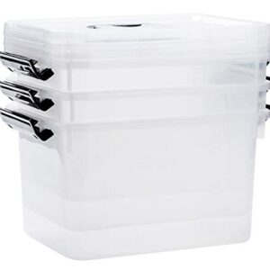 5-Pack Clear Storage Latch Box/Bins with Lid, 8 Litre Stackable Plastic Storage with Handle (8.5 Quart)