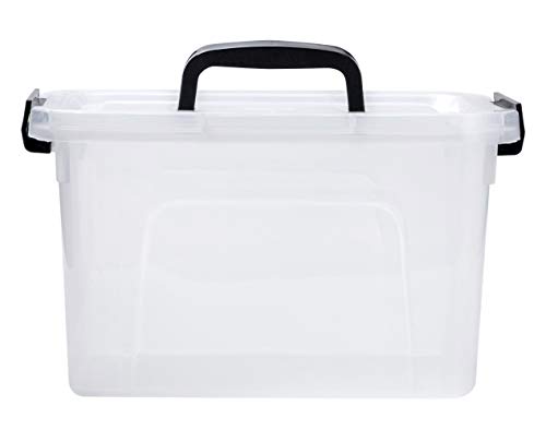 5-Pack Clear Storage Latch Box/Bins with Lid, 8 Litre Stackable Plastic Storage with Handle (8.5 Quart)