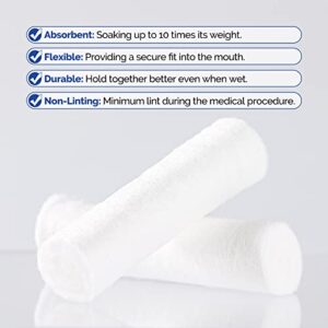 JMU Cotton Rolls Dental (250 Pcs), Nosebleed Plugs 1.5'' High Absorbent Mouth Cotton Rolls Non-Sterile, Box of 250