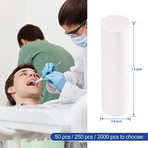 JMU Cotton Rolls Dental (250 Pcs), Nosebleed Plugs 1.5'' High Absorbent Mouth Cotton Rolls Non-Sterile, Box of 250