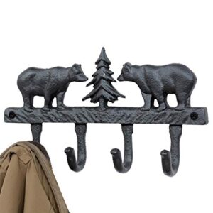 black bear cast iron wall hooks