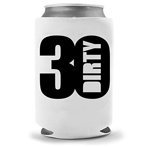 Cool Coast Products - Dirty 30 Coolie | 30th Birthday Beer Coolies | 30s Gifts | Gag Party Gift Coolie Beer Can Cooler | Funny Joke 30 | Beer Beverage Holder | Craft Beer Gifts | Insulated Neoprene