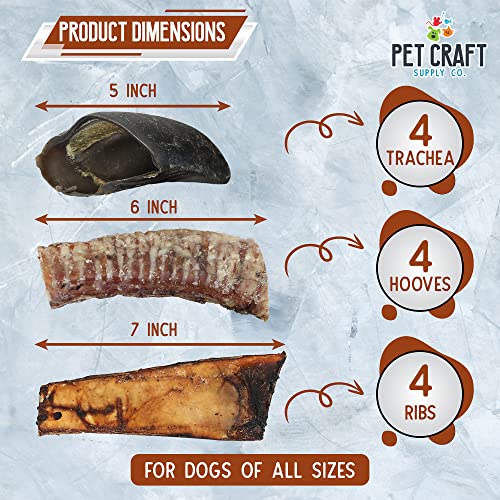 Pet Craft Supply All Natural Healthy Beef Butcher 12 Pack Bones Dog Chews Treats for Aggressive Chewers Long Lasting Rawhide Free Made in USA Premium Slow Roasted for Puppies Small Medium Large Dogs