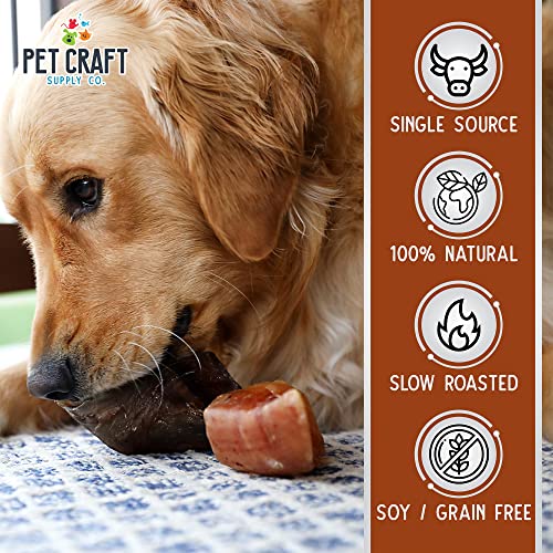 Pet Craft Supply All Natural Healthy Beef Butcher 12 Pack Bones Dog Chews Treats for Aggressive Chewers Long Lasting Rawhide Free Made in USA Premium Slow Roasted for Puppies Small Medium Large Dogs