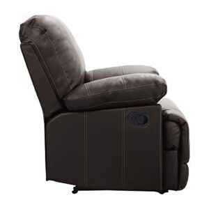 Lexicon Randolph Faux Leather Double Reclining Sofa with Dropdown Table, 81" W, Dark Brown