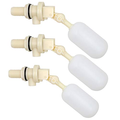 NC 3PCS Water Float Valve with Adjustable Arm, Automatic 1/2 Float Ball Valve with Water Level Shut Off for Water Tank Pond Livestock Horse Cattle Goat Sheep Pig Dog Waterer