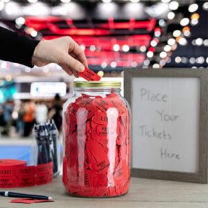 Large Coin Bank Jar with Slotted Gold Lid Holds Over $2,900 in Coins- Mason Money Jar Used for Piggy Bank and Raffle Ticket Drawing - Glass Money Jar Made in USA - Gallon