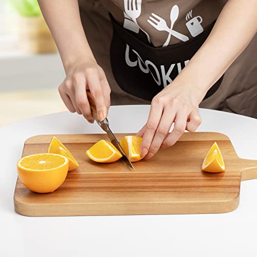 Paten Cutting Board Wood, Acacia Serving Board,Wooden Kitchen Chopping Board for Meat, Cheese, Bread, Vegetables &Fruits- Kitchen Butcher Block, 16.5x10 inch