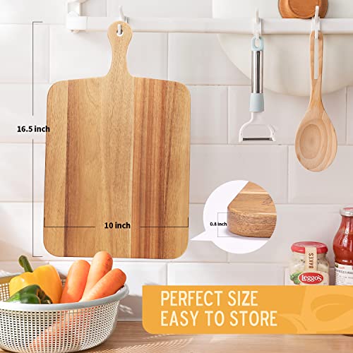 Paten Cutting Board Wood, Acacia Serving Board,Wooden Kitchen Chopping Board for Meat, Cheese, Bread, Vegetables &Fruits- Kitchen Butcher Block, 16.5x10 inch