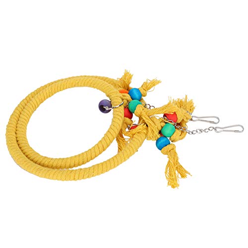 Bird Biting Toy Durable and Portable Ring Rope Swing Bird Toy, Parrot Hanging Ring, Resistance to Bite for Pet Parrot Parrotlet Budgie Cockateil Cockatoo(Yellow)