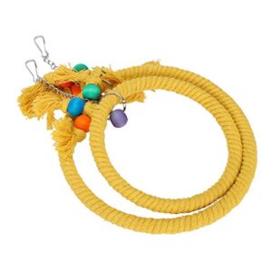 Bird Biting Toy Durable and Portable Ring Rope Swing Bird Toy, Parrot Hanging Ring, Resistance to Bite for Pet Parrot Parrotlet Budgie Cockateil Cockatoo(Yellow)