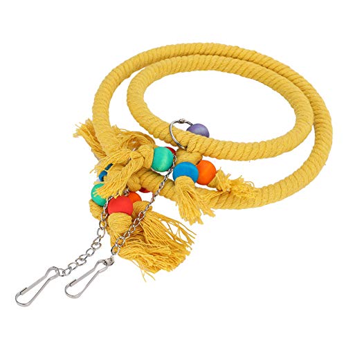 Bird Biting Toy Durable and Portable Ring Rope Swing Bird Toy, Parrot Hanging Ring, Resistance to Bite for Pet Parrot Parrotlet Budgie Cockateil Cockatoo(Yellow)