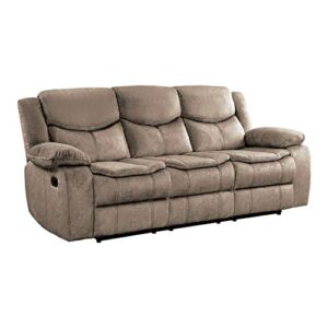 lexicon warrenton faux suede manual double reclining sofa, 87.5" w, brown