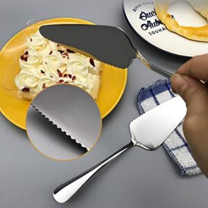 KISTVO 9-Inch Stainless Steel Pie Server Spatula, Cake Cutter Pie Pastry Server, Dessert Server for Cake Dessert Pizza Cheese Pie, Serrated Edge, Ergonomic Handle and Dishwasher-safe