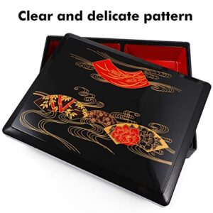 Cabilock Japanese Sushi Tray Lunch Box Bento Box Traditional Plastic Candy Box Snack Serving Box with Lid for Restaurant Home Office School