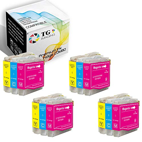 TG Imaging (Color Only) 12-Pack Compatible LC51 Ink Cartridge (4xCyan + 4xMagenta + 4xYellow) Replacement for Brother DCP-330C DCP-350C DCP-540CN MFC-465CN Inkjet Printer