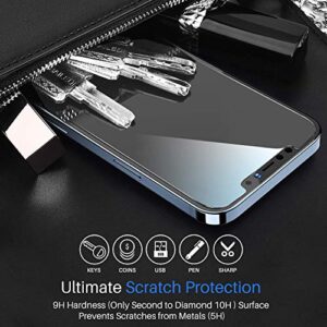 TOZO Compatible for iPhone 12 and Compatible for iPhone 12 Pro Screen Protector 3 Pack Premium Tempered Glass 0.26mm 9H Hardness 2.5D Film Easy install 6.1 inch