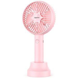 gasince handheld fan mini fan,small personal portable fan, usb desk fan,rechargeable eyelash fan for makeup,8-13hours operated small makeup eyelash fan for women girls outdoor and indoor (pink)