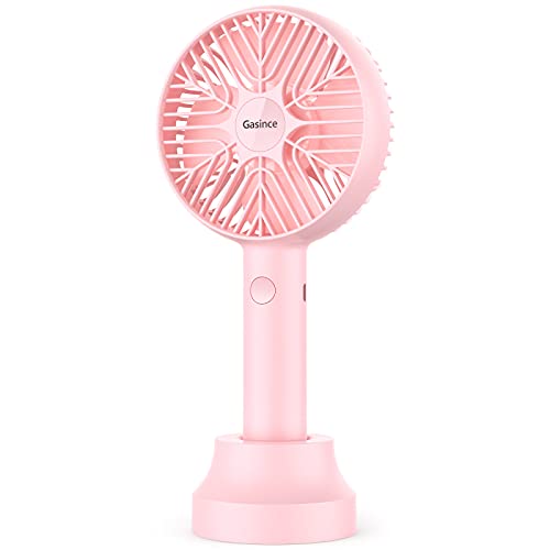 Gasince Handheld Fan Mini Fan,Small Personal Portable Fan, USB Desk Fan,Rechargeable Eyelash Fan for Makeup,8-13hours Operated Small Makeup Eyelash Fan for Women Girls Outdoor and Indoor (Pink)