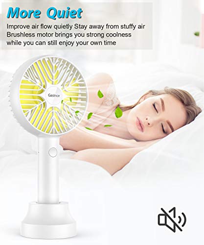 Gasince Handheld Fan Mini Fan,Small Personal Portable Fan, USB Desk Fan,Rechargeable Eyelash Fan for Makeup,8-13hours Operated Small Makeup Eyelash Fan for Women Girls Outdoor and Indoor (Pink)