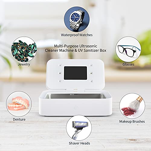 Kunphy Ultrasonic Cleaner, Professional Ultrasonic Jewelry Cleaner 20 Ounces(600ML), SUS 304 Tank for Cleaning Eyeglasses, Ring,Watches, Dentures