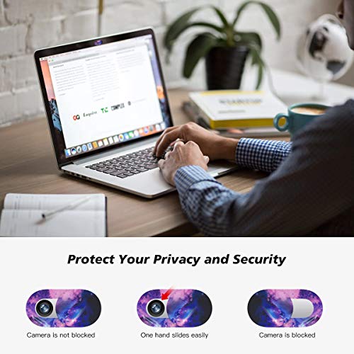 5 Pack Ultra Thin Webcam Cover Slide for Laptop/Computer/MacBook Air/MacBook Pro/Tablet/iPad/PC, Web Camera Cover Protect Your Privacy and Security, Galaxy