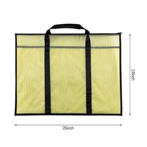 Art Mesh Vinyl Storage Bag with Handle and Zipper, Waterproof Art Supply Storage Transparent Bag for Large Posters, Poster Board, Painting, Teaching Material, Art Works,Posters Organization