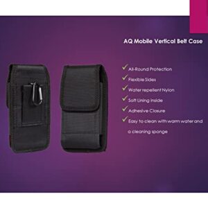 AQ Mobile Vertical Holster for Cell Phone, Size XXL (Inner Size: 6.7 x 3.15 x 0.43 in) Nylon, Belt Loop