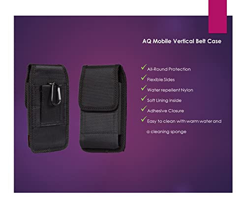 AQ Mobile Vertical Holster for Cell Phone, Size XXL (Inner Size: 6.7 x 3.15 x 0.43 in) Nylon, Belt Loop