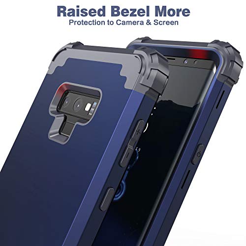 IDweel Galaxy Note 9 Case, Note 9 Case Blue for Men, 3 in 1 Shockproof Slim Hybrid Heavy Duty Protection Hard PC Cover Soft Silicone Rugged Bumper Full Body Case for Galaxy Note 9, Blue