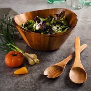 Gibson Home Sherwood 3-Piece Acacia Wood Salad Bowl Set, 32 quarts