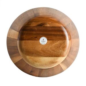 Gibson Home Sherwood 3-Piece Acacia Wood Salad Bowl Set, 32 quarts