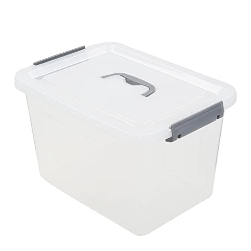 Jandson Plastic Storage Bin with Lid, 12 Quart Latching Box, Set of 1