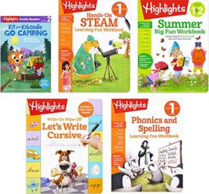 highlights summer learning pack 1st grade-2nd grade workbooks, cursive, steam