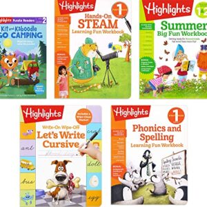 Highlights Summer Learning Pack 1st Grade-2nd Grade Workbooks, Cursive, STEAM